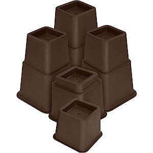 Utopia Bedding Adjustable Bed Furniture Risers - Elevation in Heights 3, 5 or 8 Inch Heavy Duty Risers for Beds and Under Bed Storage - Supports up to 1,300 lbs - (Set of 4 Riser, Brown)