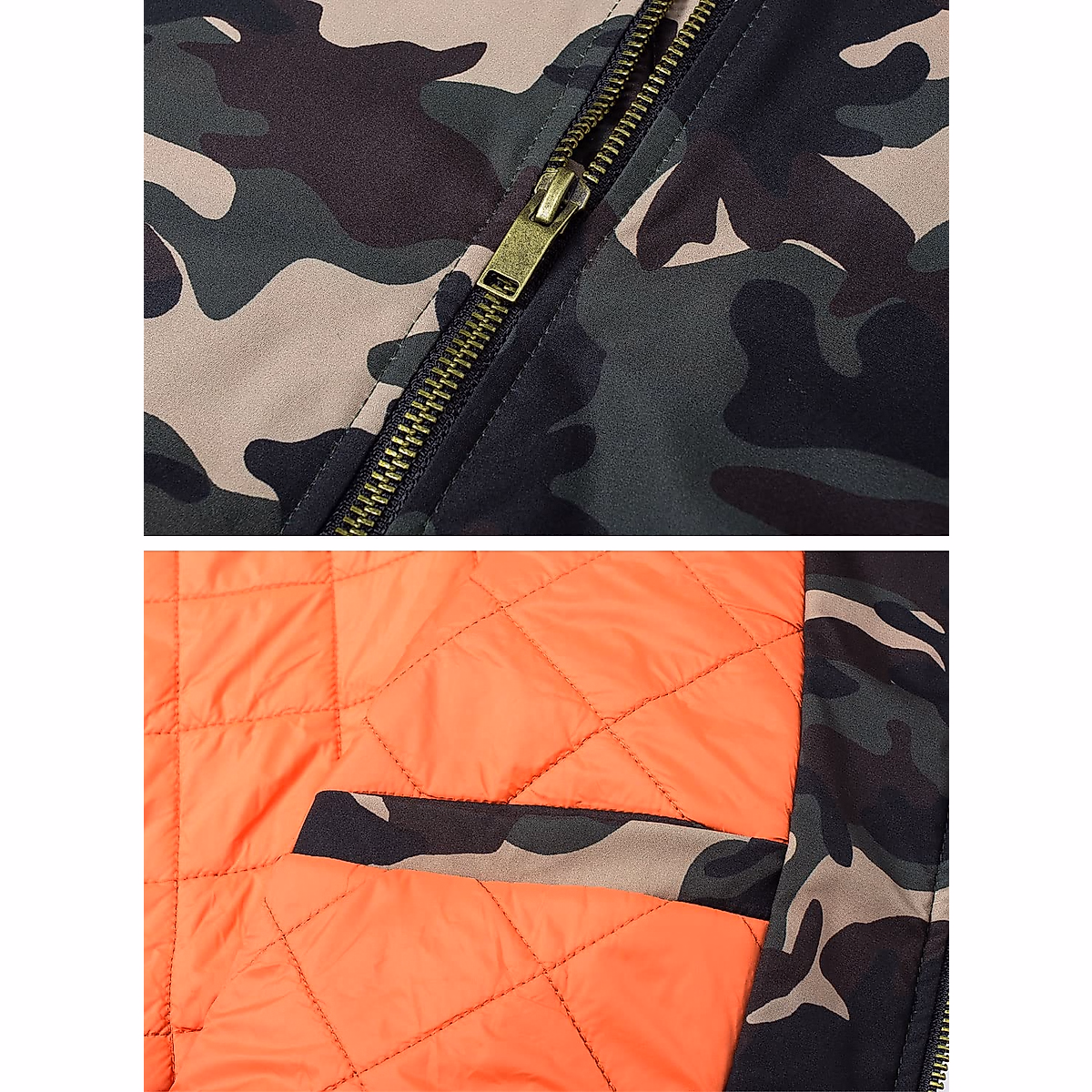 CRYSULLY Mens Jacket Midweight Bomber Sportswear Softshell Jacket Army Green Camo