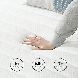 Z-hom Full Mattress Bed in a Box, 10 Inch Cooling Memory Foam Spring Mattress Full Size, Hybrid Innerspring Mattress Full, Medium Soft Full Mattresses for Silent Sleep, White