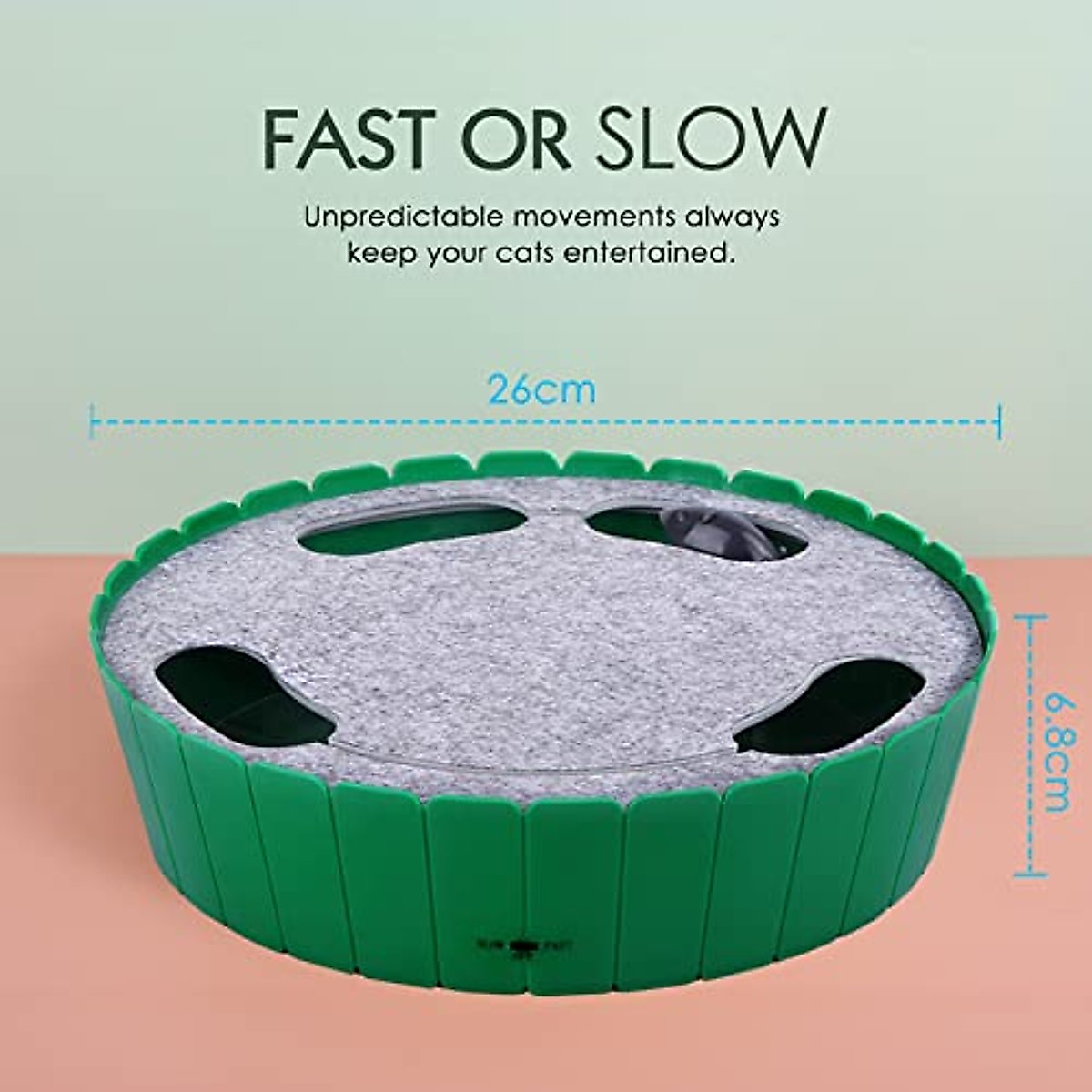 Pawaboo Cat Toy with Running Mouse, Electric Interactive Motion Cat Toy Automatic Rotating Teaser Pop and Play Hide and Seek Hunt Toy for Pet Cat Kitten Play Fun Excercise