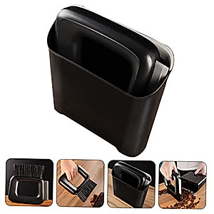 Cabilock 1 Set Mini Cleaning Broom Desktop Drawer Desktop Cleaning Supplies Coffee Bean Desktop Cleaning Broom Coffee Concentrate Drawers for Office Mini Desktop Broom Dustpan Black Plastic