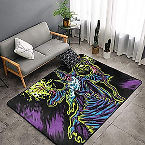 SWEET TANG Area Blacklight by Evil Witch Rug Soft Anti-Skid Floor Carpet Bedroom Rug Flannel Carpet Non-Slip Home Decor Durable Bedside Rug Premium Play Mat