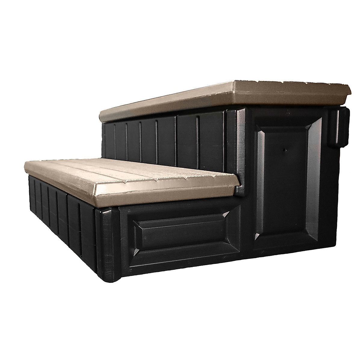 Confer Plastics Two Tier 36" Wide Deluxe Hot Tub Step. Non-Skid Spa Steps, Easy Installation, Sturdy, Long Lasting Upgrade to Your Space. Proudly Made in USA. - Portabello