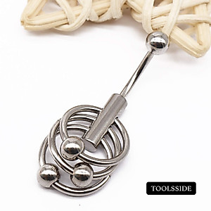 TOOLSSIDE Industrial Piercing Jewelry - Vch Jewelry Vertical Hood 14g Septum Ring Stainless Steel Curved Barbell for Genital Piercing