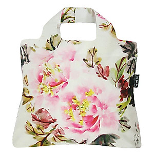 Envirosax Reusable Grocery Bags-Fashionable Shopping Tote Bag Set of 5 China-chic Design Peony Multicolored