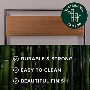 ZINUS Suzanne 37 Inch Bamboo and Metal Platform Bed Frame / Solid Steel Construction / No Box Spring Needed / Wood Slat Support / Easy Assembly, Chestnut Brown, Full