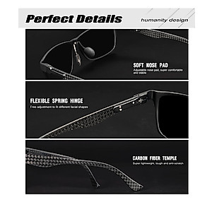 ANYLUV Polarized Sunglasses-Men Mens-Sunglasses Sun-Glasses: Luxury Carbon Fiber Al-Mg Metal UV400 Protection Driving Golf