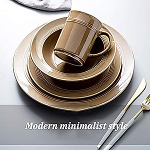 GagalU Dinner Set,Porcelain Dinnerware Sets, Modern Minimalist Style Salad Bowls and Steak Plates Sets | 22 Pieces Ceramics Dinner Combination Set with Mug for Restaurant