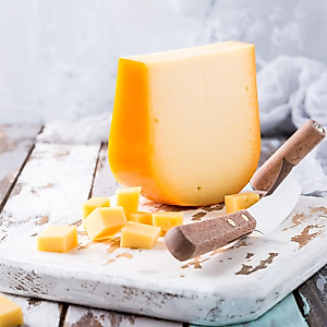 Gayo Azul Mild Gouda Cheese Wheel – Red Wax, 9-10lb (Approx.), Premium Dutch-Style Cheese