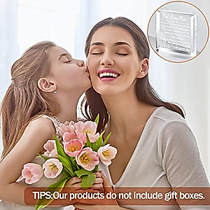 Bonus Mom Gifts Mom Son Stepdaughter Stepmom Stepson Gifts Crystal Glass Mom in Law Gift for Women Funny Clear Paperweights Keepsake for Mother's Day Birthday Wedding (Simple Style)