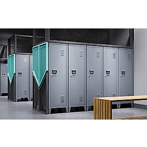 PEUKC Metal Storage Locker, 50" Tall Locker Storage Cabinet for Employees, 3-Tier Storage Cabinet Locker with Lock and Keys for School, Gym, Home, Office Staff (Retro, Assemble Required)