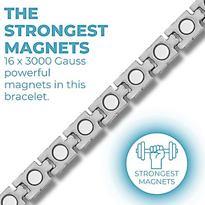 Willis Judd Womens Titanium Magnetic Therapy Bracelet for Arthritis Pain Relief Size Adjusting Tool and Gift Box Included