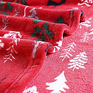 Eddie Bauer - Throw Blanket, Ultra Soft Plush Home Décor, All Season Bedding (Deer Woods Red, 50 x 60)