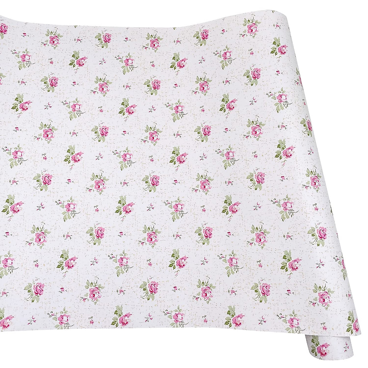 SimpleLife4U Pink Rose Furniture Protect Paper Removable Shelf Liner for Kitchen Cabinet Dresser Drawer Covering