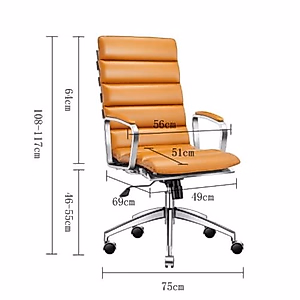 CAROCC Black Gold Desk Chair Black Gold Office Chair high Back Modern Office Chair managerial Chairs & Executive Chairs Swivel Office Chair Black Leather and Gold(1902 Gold Black)