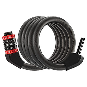 ROCKBROS Specialized Bike Lock Cable, 5 Digit Bike Lock Combination, 70 Inch Bike Wheel Lock, Master Lock Cable for Road Bike, MTB, Motorcycle, Stroller, Ladders, Gates (5.9ft)