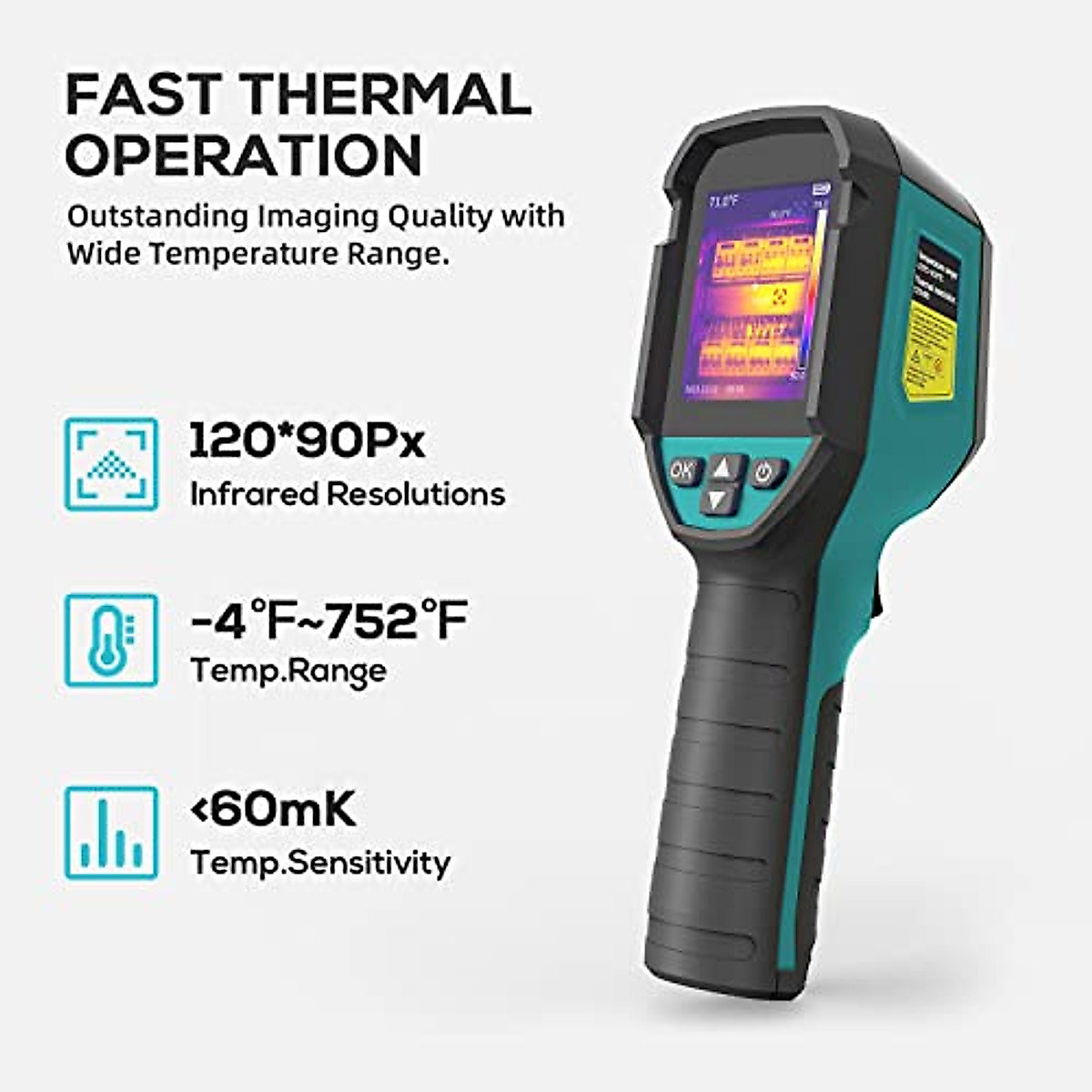 MiLESEEY Thermal Camera Imaging Tool for Temperature Anomalies,120 x 90 Pixel Infrared Resolution Thermal Imager, Rechargeable IP54 2 Meter Drop Proof 25Hz, Support PC Analysis Software