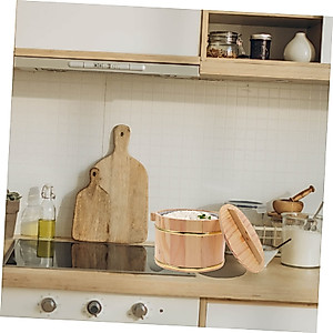 UPKOCH 1 Set Cask Rice Cask Steamed Rice Bucket Sushi Rice Steamed Container with Lid Dim Sum Steamer Stainless Steel Steamer Wood Bucket Wooden Rice Bucket Kitchen Tool Wooden Dessert