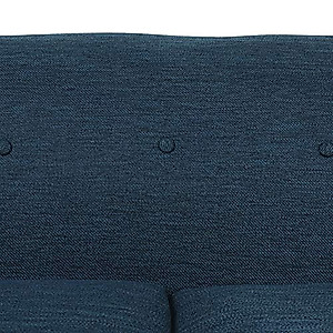 Christopher Knight Home Mableton 3 Seater Sofa, Navy Blue + Espresso