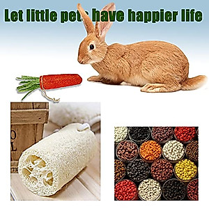 KEYONEKJ 100% Natural Rabbit Toys for Bunnies，Improve Dental Health and No Glue Chew Toys for Teeth for Bunny/Chinchilla/Guinea Pig/Hamsters/Rat/Squirrel/Totoro/Rodent