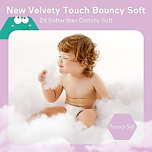 Babycozy Boucy Soft Newborn Diapers for Sensitive Skin, Hypoallergenic Disposable Diapers, Plain White Diapers Without Chlorine, Soft Diapers for Baby&Infant&Preemie, Size 1(8-14lb) 148 Count