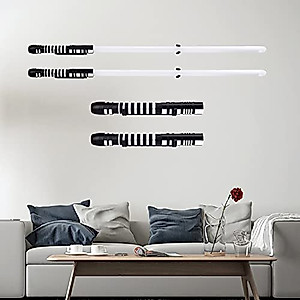 LEKUSHA Lightsaber Hilt Wall Mount Holder Light Saber Hilt Display Rack Hook Stand, Compatible for Any Lightsaber Hilt, Black Pack of 4