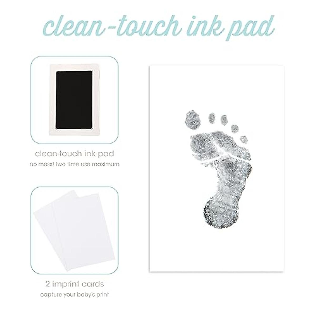 Pearhead First 5 Years Baby Memory Book With Clean-Touch Baby Safe Ink Pad To Make Baby’s Hand Or Footprint Included, Gender Neutral Registry Gift, Ivory Classic