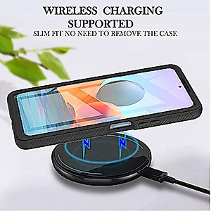 DETUOSI Hard Cell Phone Case for Xiaomi Redmi Note 10 Pro 6.67" with Screen Protector (Not for Note 10 5G), 360 Full Body Protective Phone Cover Case for Redmi Note 10 Pro Max, Black