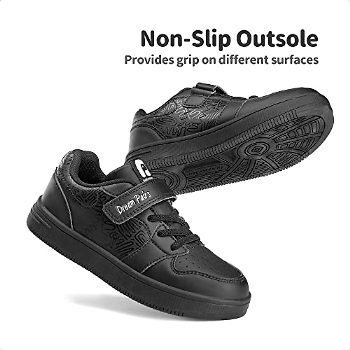 DREAM PAIRS Boys Girls Toddler Sneakers Kids Casual Lightweight Tennis Walking Shoes Black Size 2 Little Kid SDFS2211K