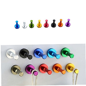 Veemoon Wall Towel Hook 10 pcs Towel with Shower Wall Screws Colorful Doebel Bathroom Color for Kitchenrandom Hook Holder Aluminium Hooks Colorful Coat Hook Coat Hook
