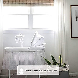 Simmons Kids Gliding Bedside Bassinet - Portable Crib with Activity Mobile Arm Featuring Spinning Toys, Vibration, Nightlight and Music, Peacock