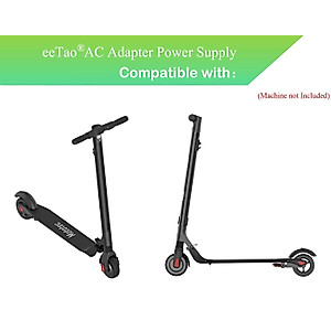 eeTao 42V AC/DC Adapter Charger Compatible with MotoTec ET Mini Pro MT-ES05 MTES05 ET-Mini-Pro-36V ETMini 36V 6.6Ah 36VDC 6600mAh Lithium Li-ion Battery Pack DC42V 1.5A 42VDC 2A Power Supply Cable PSU