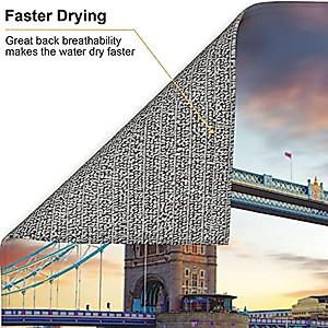 Historic Old Tower Bridge London Printed Drying Mat For Kitchen Ultra Absorbent Microfiber Dishes Drainer Mats Non-Slip Silicone Quick Dry Pad - 18 X 16inch
