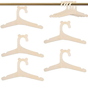 Littryee Toddler Hangers, Wooden Baby Hangers, Baby Clothes Hangers Creative Bear Cardboard Hangers, Ultra Slim Children Wooden Hangers for Baby Clothes