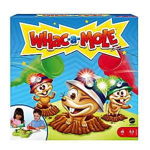 Mattel Games Whac-a-Mole Kids Arcade Game with Electronic Game Board, Mallets, Lights & Sounds, 1 or 2 Players