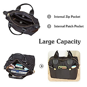 PORRASSO Women Crossbody Bag Fashion Shoulder Bag Multifunctional Handbag Ladies Satchel Nylon Messenger Bag for Travel School Work Daily Use Pink