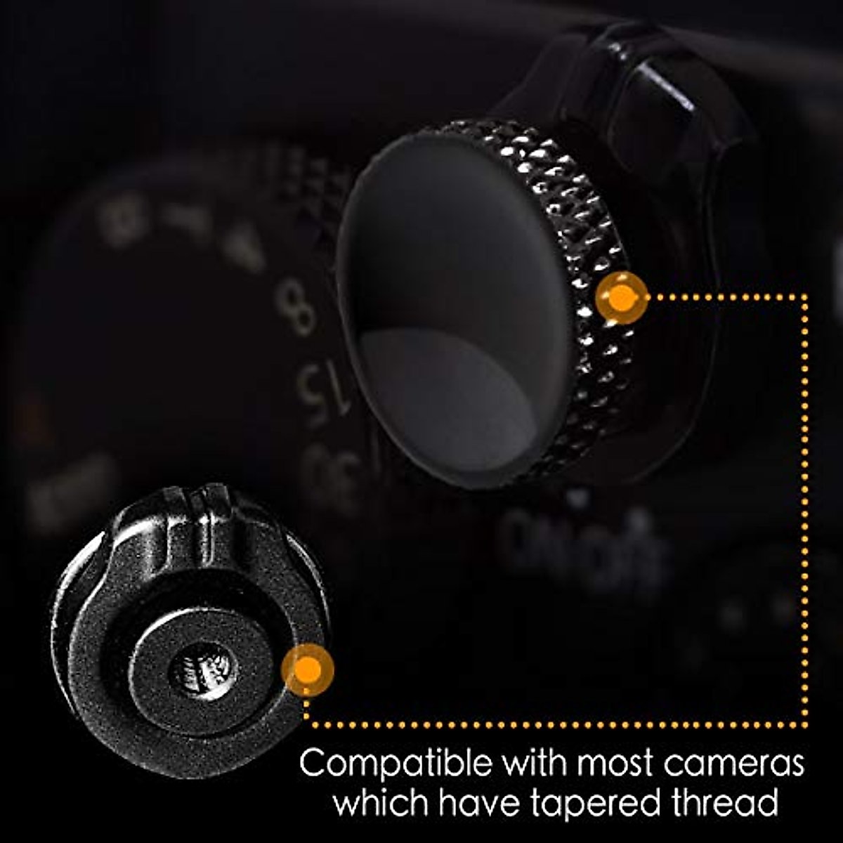 Soft Shutter Release Button (2 Pack/Black) high-end Pure Copper Camera Shutter Button
