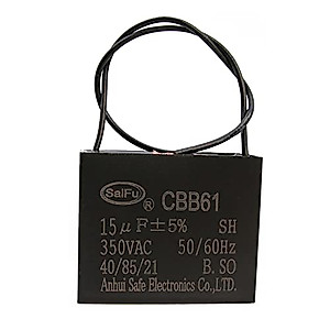 AKZYTUE CBB61 Capacitor 15uf 350V AC Ceiling Fan 2 Wire 50/60Hz for Starting Electric Fan Generator Pump Motor