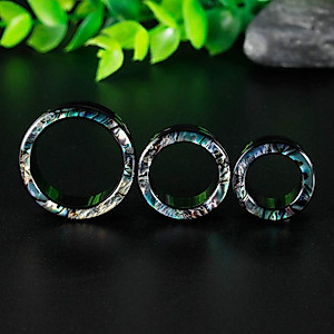 KUBOOZ Gauges For Ears, Surgical Steel Plugs, Flesh Stretchers Earrings, Size 2g to 1 Inch Black Screw Tunnels Piercing.