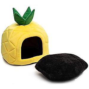 Hollypet Warm Small Pet Animals Bed Dutch Pig Hamster Nest Hedgehog Rat Chinchilla Guinea Habitat Mini House, Yellow