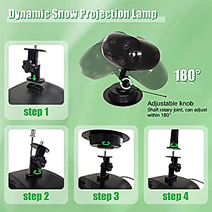 Christmas Snowfall LED Projector Lights, 2022 Upgrade Holiday Snow Projector, Snowflake Projection Lamp with Remote Control for Xmas Party Wedding and Garden Indoor Decor