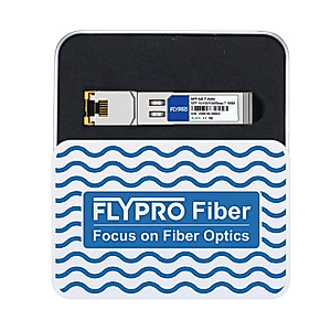 FLYPROFiber- 10/100/1000Base-T Copper SFP, Auto-Negotiation SFP to RJ45 Mini-GBIC Transceiver for Cisco GLC-T/SFP-GE-T/GLC-TA, Mikrotik S-RJ01, Netgear, Ubiquiti, Supermicro, Linksys, Up to 100M