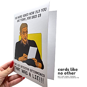 Sleazy Greetings Funny 30th Birthday Card Maury Lie Detector Test Joke Meme For Him Or Her | Maury Lie Detector Test Card