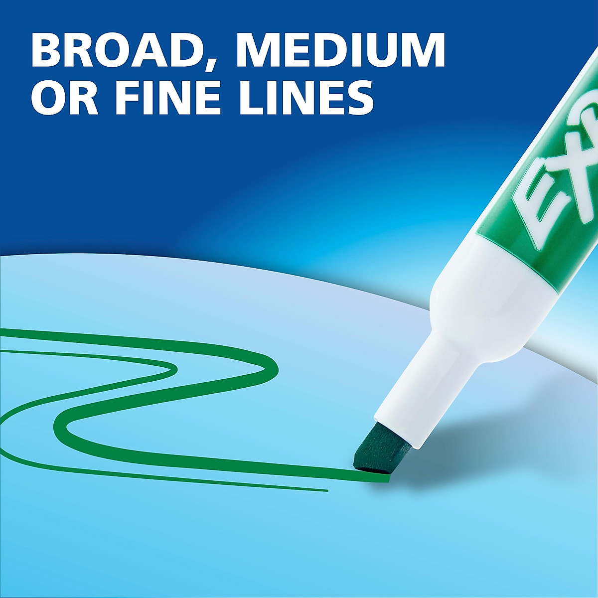 EXPO Low Odor Dry Erase Markers, Chisel Tip, Black, 12 Count