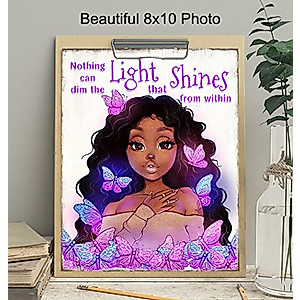 African Americans Black Girl Magic Wall Art & Decor - Black women Inspiration Saying - Women's empowerment Motivational poster - Teen Little Girls Bedroom decoration - Daughter Gift - Family Wall Art
