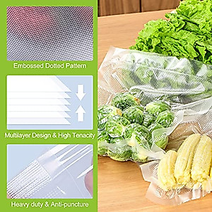 Bonsenkitchen Textured Food Vacuum Sealer Bags, 100 Quart 6" x 10', BPA Free, Thick Embossed, Commercial Grade for Food Storage and Sous Vide Cooking