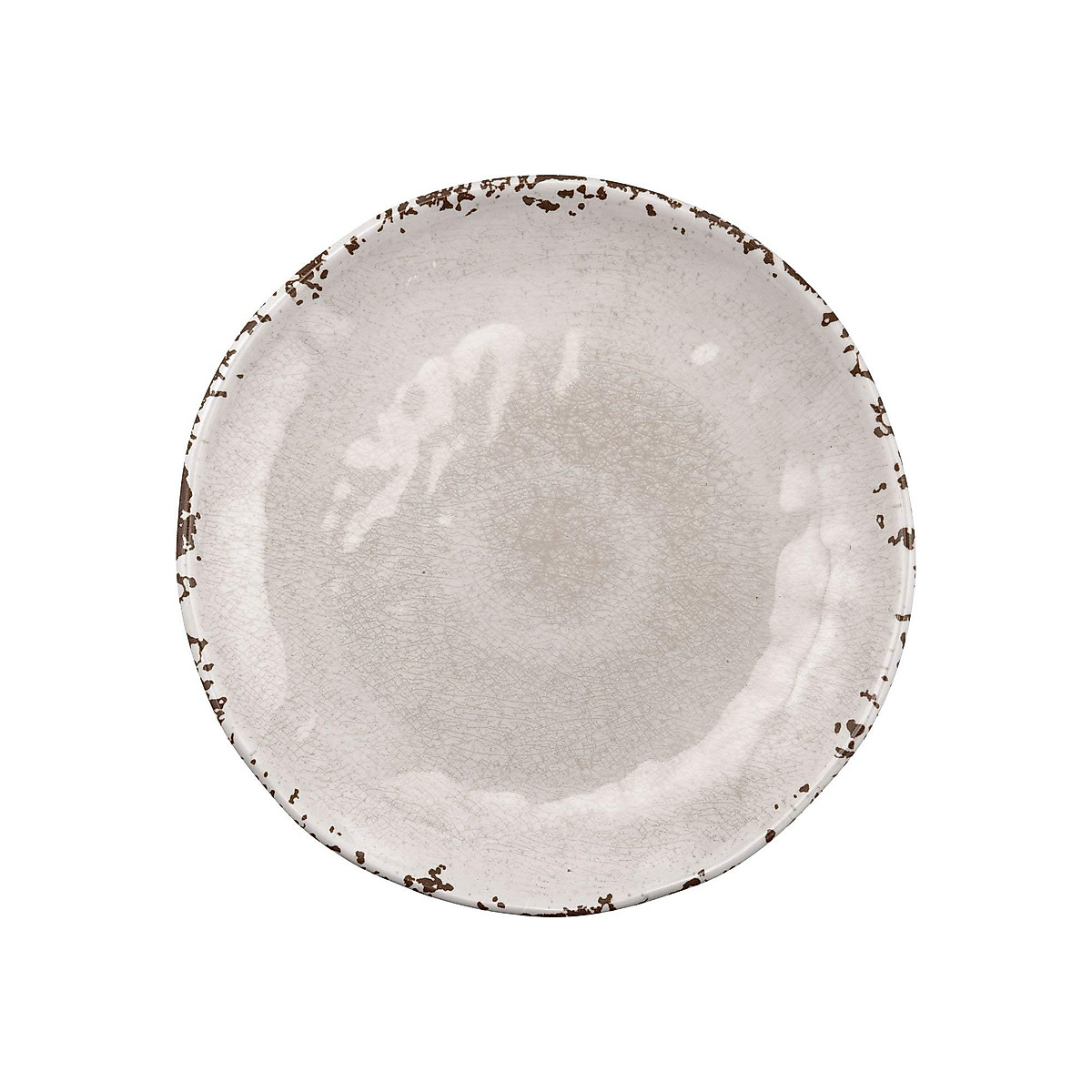 UPware 4-Piece 6 Inch Melamine Dessert Plates Appetizer Dinner Plates Small Serving Plates Party Plates Round Plate for Dessert Snack Fruit Side Dishes (Crackle Cream)