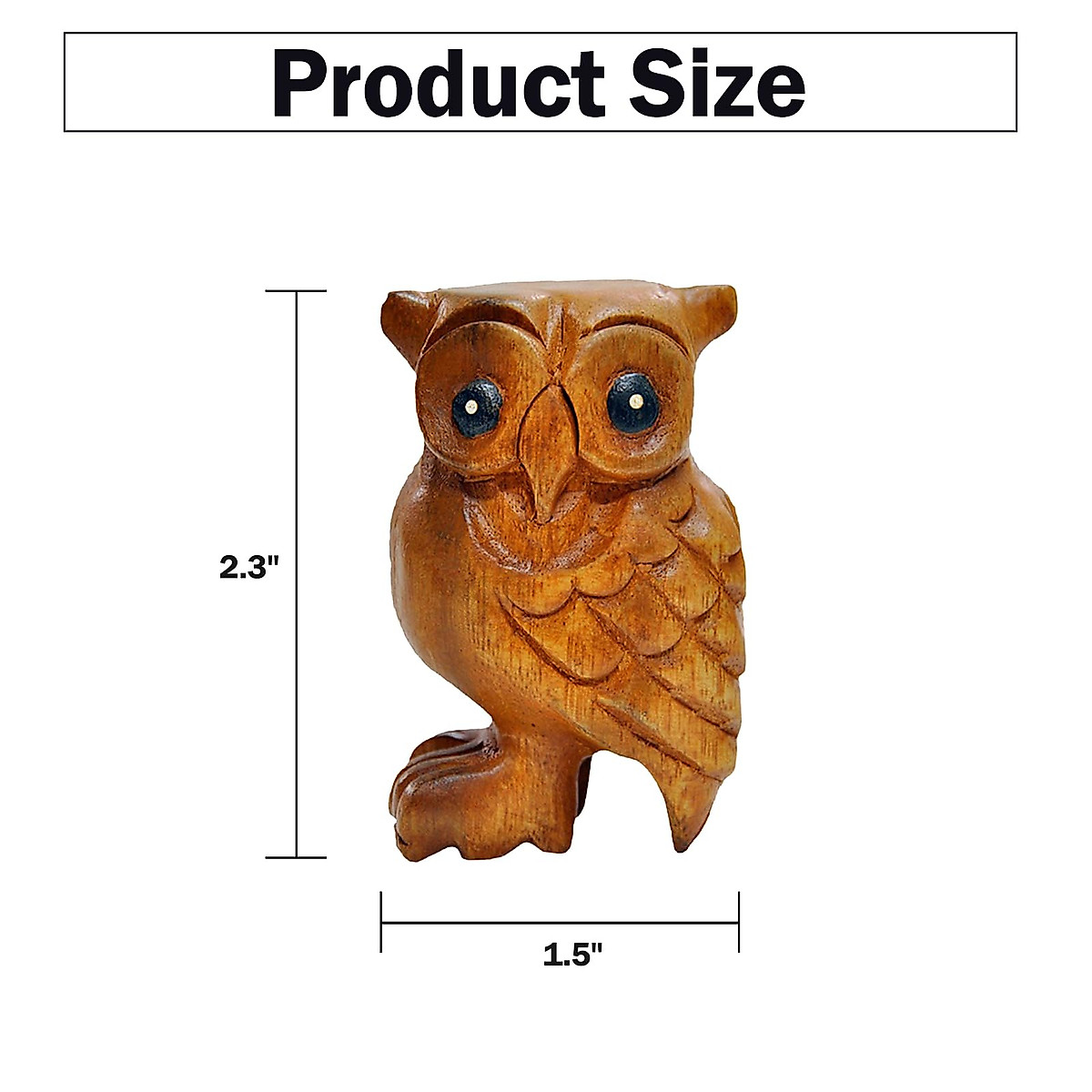 3 Pcs Handmade Wooden Percussion Instruments Animal Set, 3 Inch Wooden Frog, 4 Inch Wooden Cricket, and 2.3 Inch Wooden Owl, Artistic Craft and Unique Gift (Small)