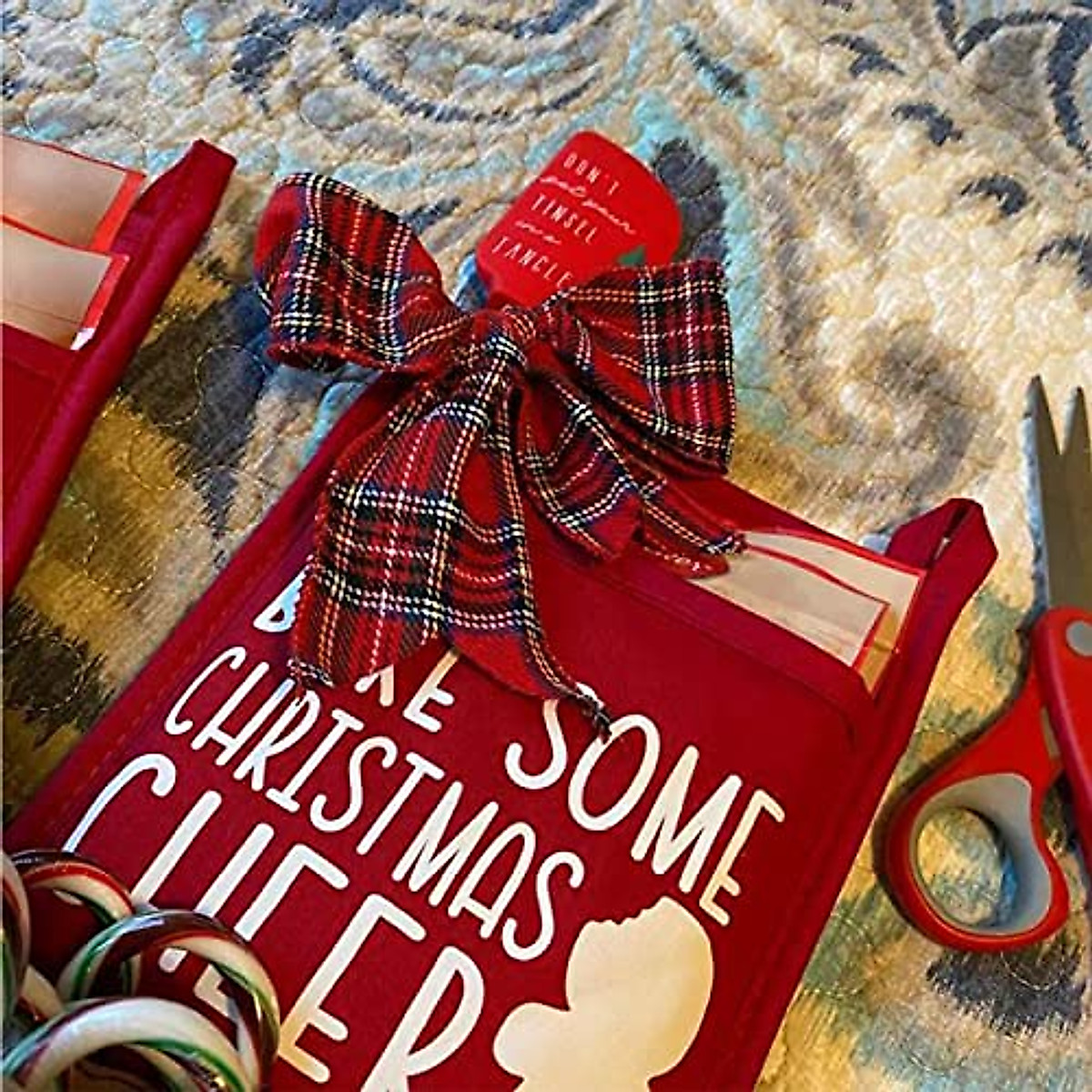 6PCS Christmas Pot Rack Baking Kit,Christmas Oven Mitts Ornament, Christmas Pot Holder Baking Kit,Kitchen Cooking Baking Gift for Friends Coworker Family