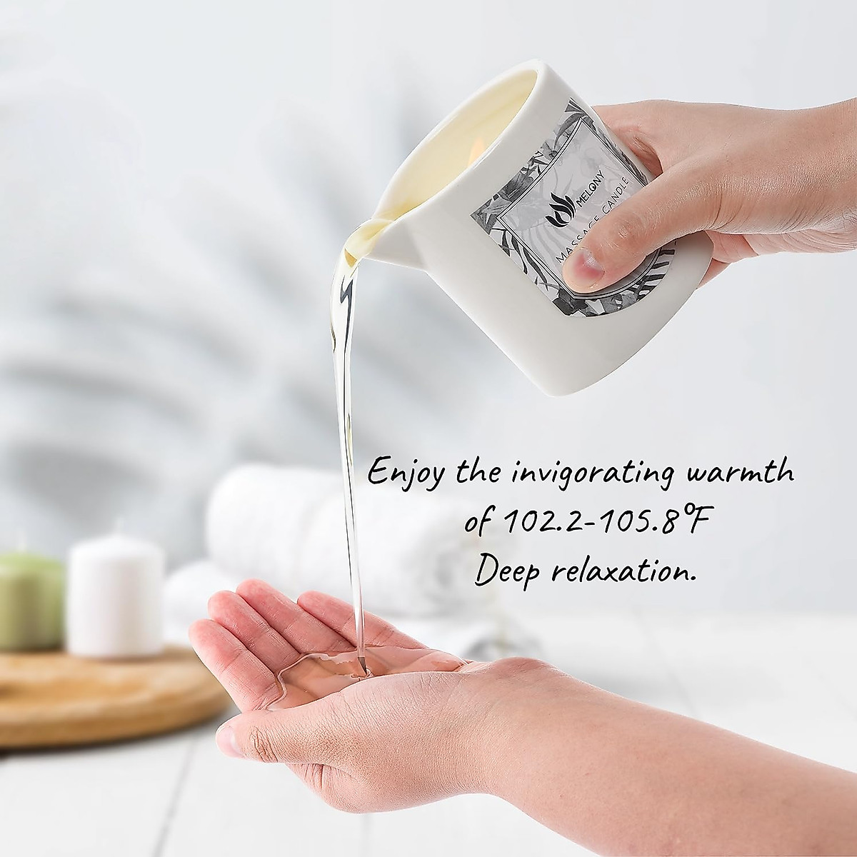 MELONY Soy Massage Oil Candle | Coconut | 8.1OZ / 230G | Perfect Intensive Skin Treatment Candle | Nourishing with Almond Oil, Shea Butter & Cocoa Butter | Massage & Moisturise